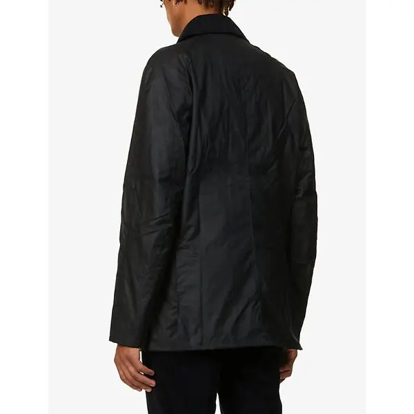 Barbour Ashby Corduroy-trimmed Waxed Cotton Jacket - Navy