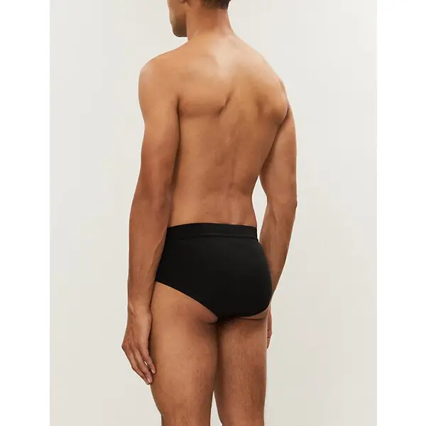 TOM FORD Logo-print Slim-fit Stretch-cotton Briefs Xxl - Black