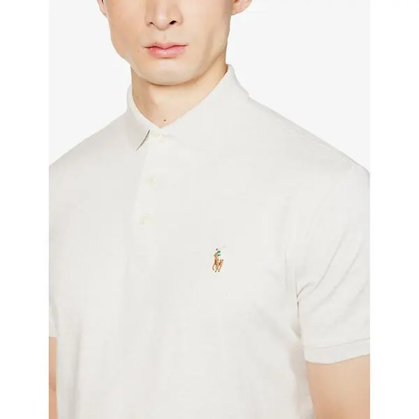 Polo Ralph Lauren Embroidered Logo Cotton Jersey Polo Shirt - American Heather