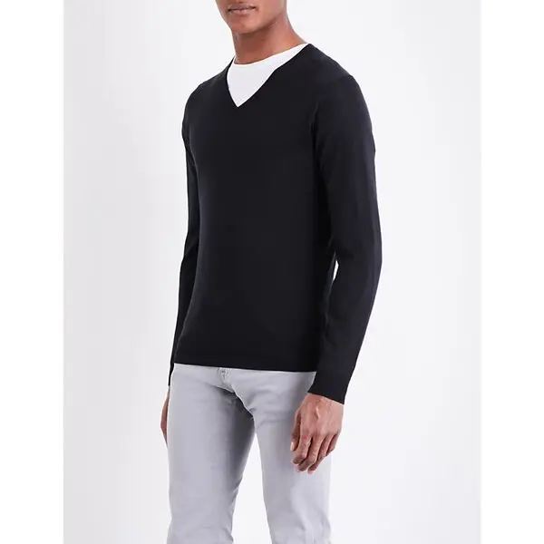 John Smedley Blenheim V-neck Jumper - Black