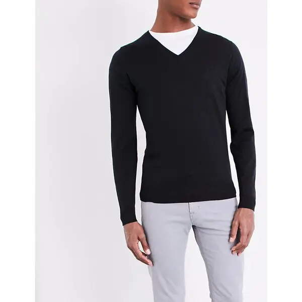 John Smedley Blenheim V-neck Jumper - Black