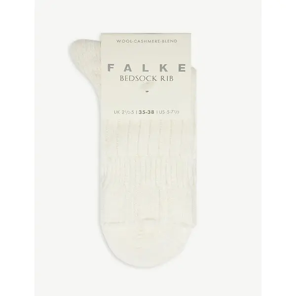 Falke Bedsock Ribbed Knitted Wool-blend Socks - 2049 Off White