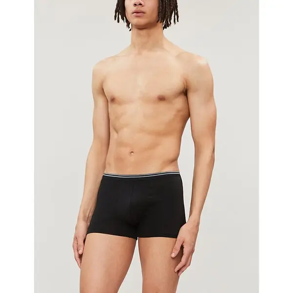 Zimmerli Pure Comfort Classic-fit Stretch-cotton Trunks - Black