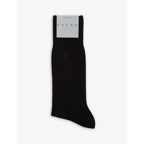 Falke No. 6 Wool And Silk-blend Socks - Black