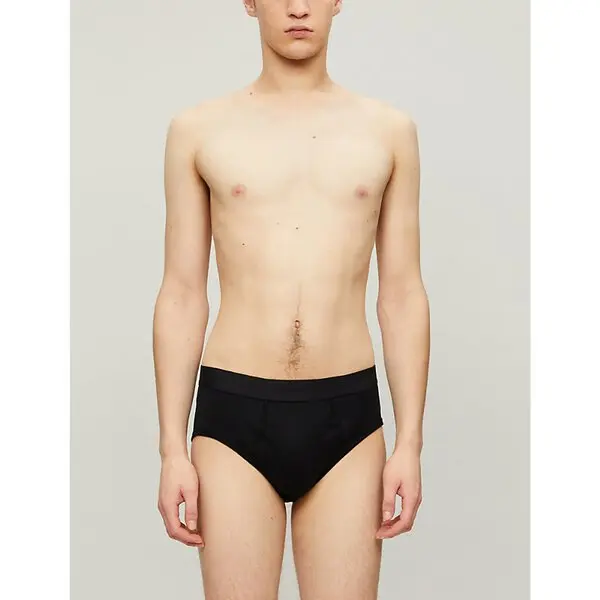 Sunspel Superfine Regular-fit Cotton Briefs Xxl - Black