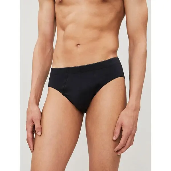 Hanro Basic Slim-fit Cotton Briefs - Black