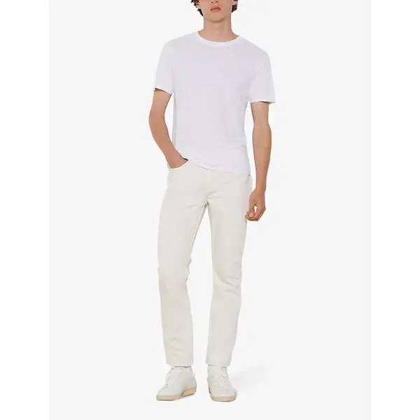 Sandro Crewneck Linen-jersey T-shirt - White