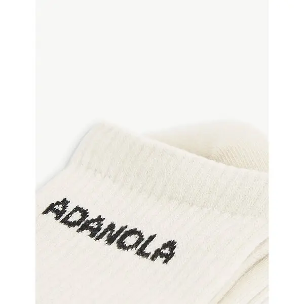 ADANOLA Logo-print Ribbed Socks - Cream