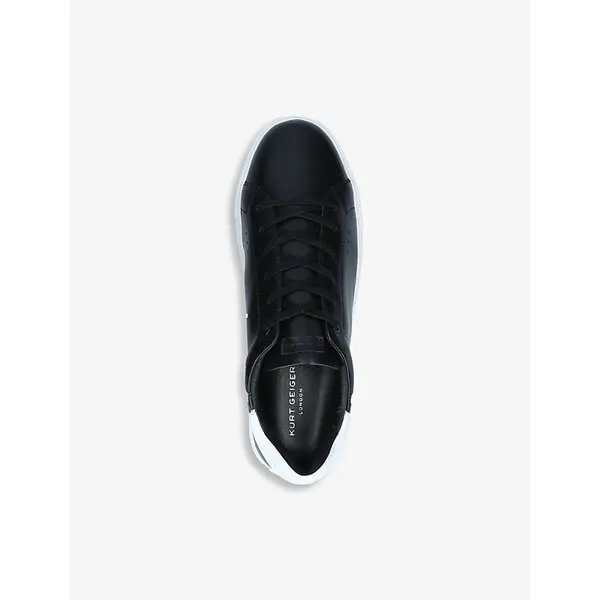 Kurt Geiger Laney Platform Leather Trainers - Black