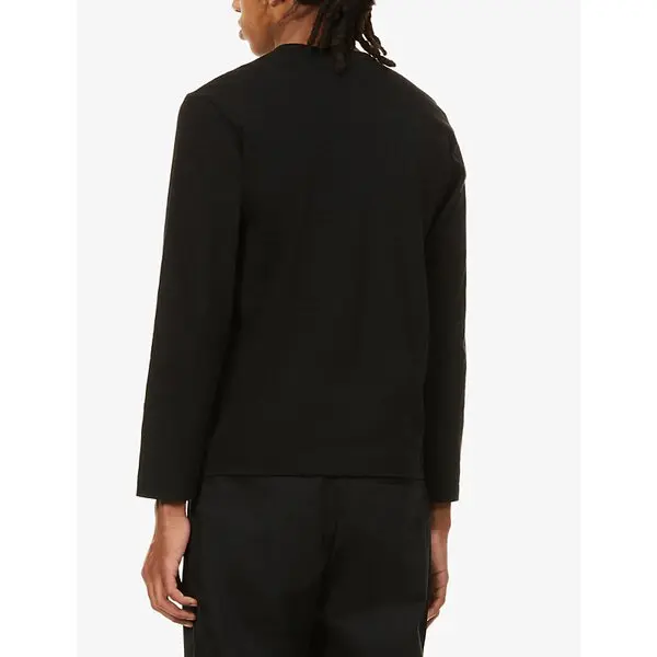 Play Comme Des Garcon Overlap Heart-print Cotton-jersey Top
