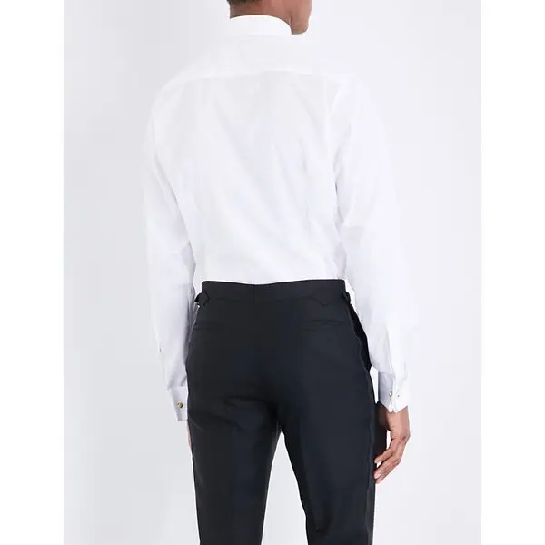 Eton Contemporary Pleated-panel Double-cuff Cotton Evening Shirt