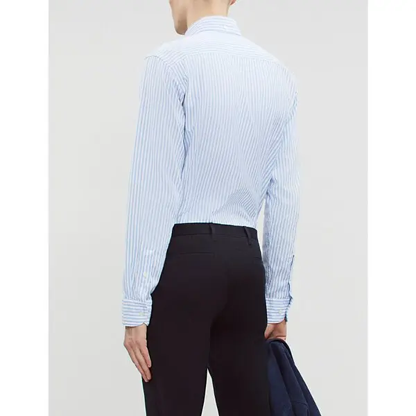 Eton Striped Long-sleeved Slim-fit Cotton Shirt