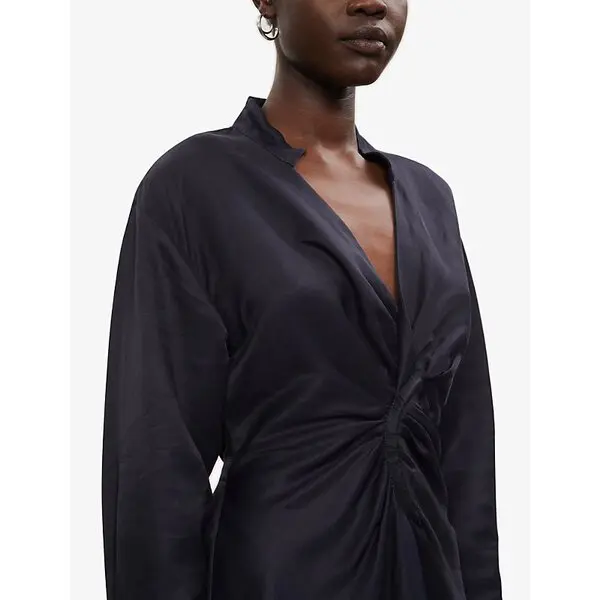 sandro celia ruched mini dress Celia Long Sleeve Ruched Minidress (Women)