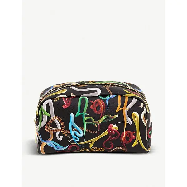SELETTI Wears Toiletpaper Sh*t Snake-print Faux-leather Beauty Case - One-color