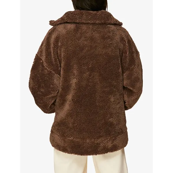 Whistles Zipped Oversized Borg Sweatshirt