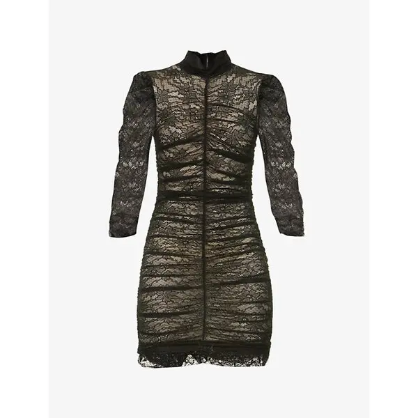 Pinko Esquel Ruched-lace Mini Dress