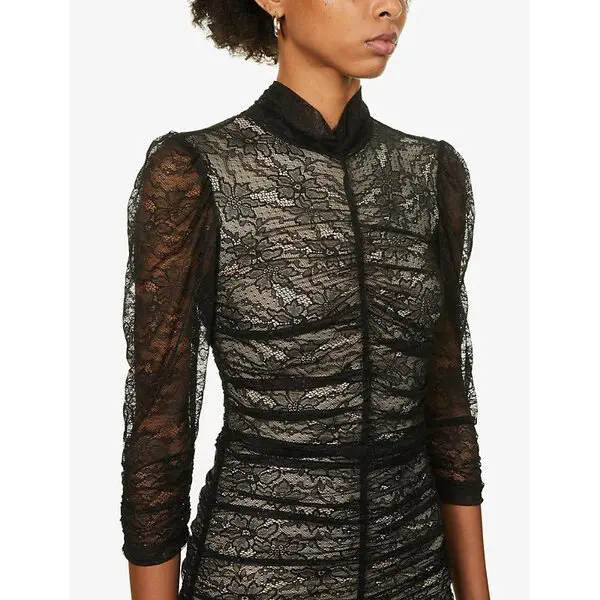 Pinko Esquel Ruched-lace Mini Dress