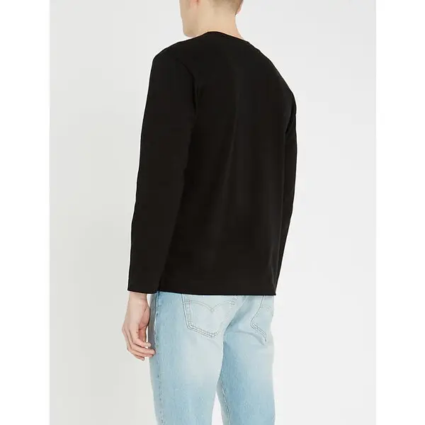 Play Comme Des Garcon Heart-appliquéd Cotton Top - Black