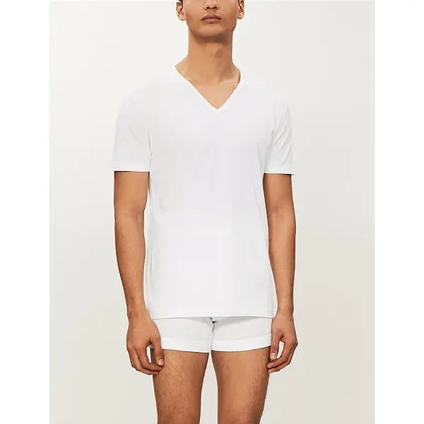 Zimmerli Pure Comfort V-neck T-shirt - White