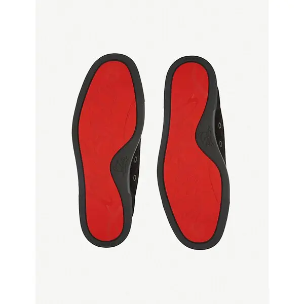 CHRISTIAN LOUBOUTIN Louis Junior Spikes Flat Veau Velours