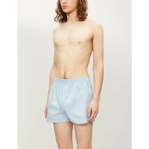 Sunspel Classic Cotton Boxer Shorts - Blue