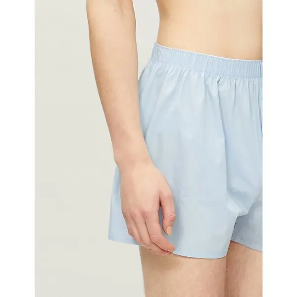 Sunspel Classic Cotton Boxer Shorts - Blue
