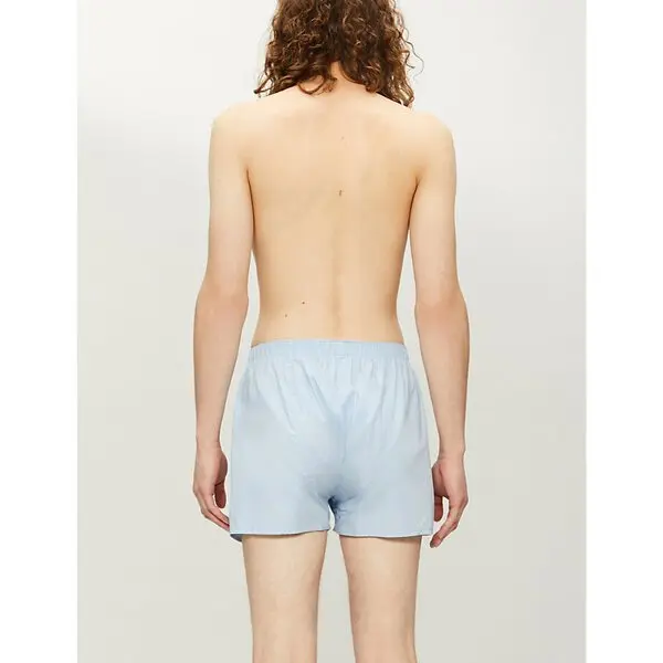 Sunspel Classic Cotton Boxer Shorts - Blue