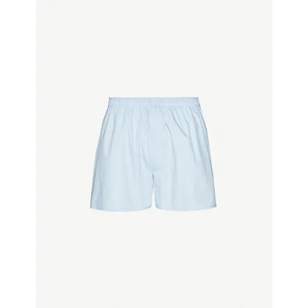 Sunspel Classic Cotton Boxer Shorts - Blue