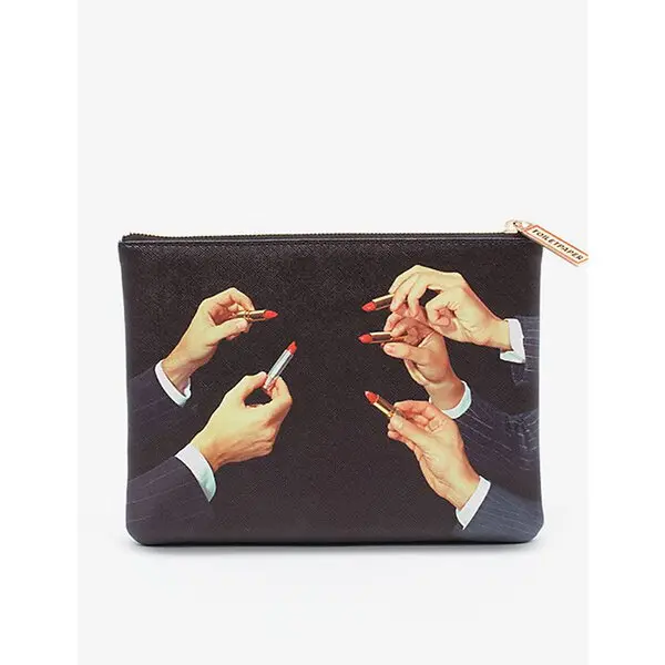 SELETTI Toiletpaper Lipstick Print Cosmetic Case - One-color