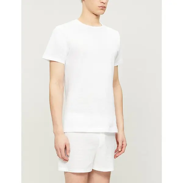 Sunspel Q14 Cellular Cotton T-shirt - White