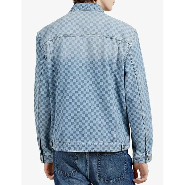 Ted Baker London Falofel Checkered Denim Trucker Jacket