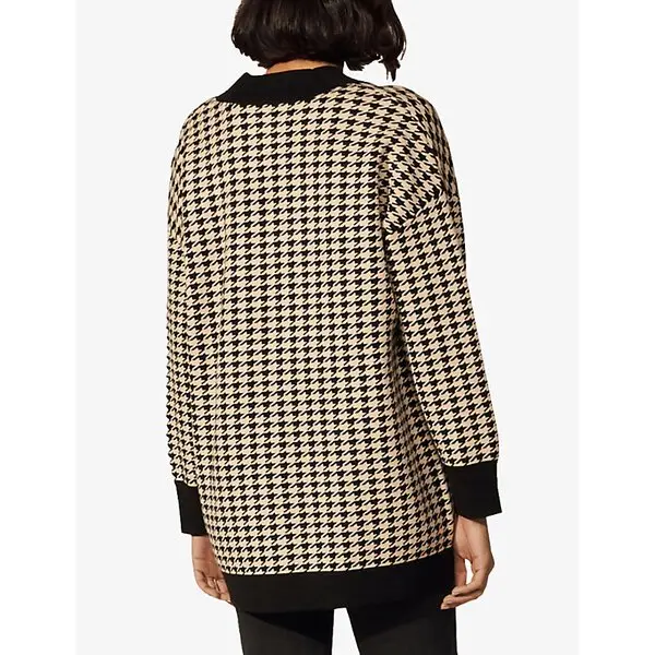 Sandro Dane Houndstooth Knitted Cardigan