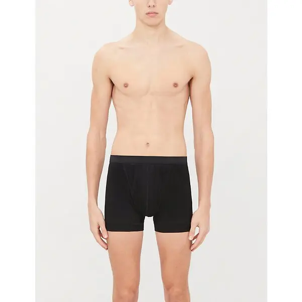Zimmerli Classic Jersey Boxer Briefs - Black