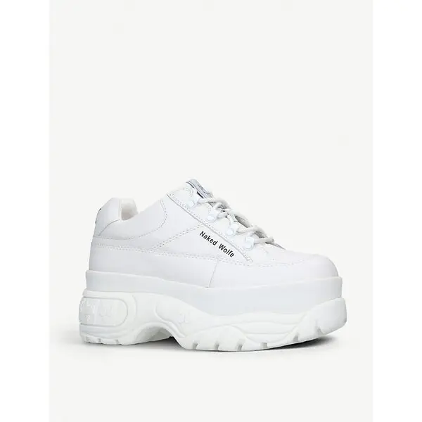 NAKED WOLFE Sporty Leather Platform Trainers