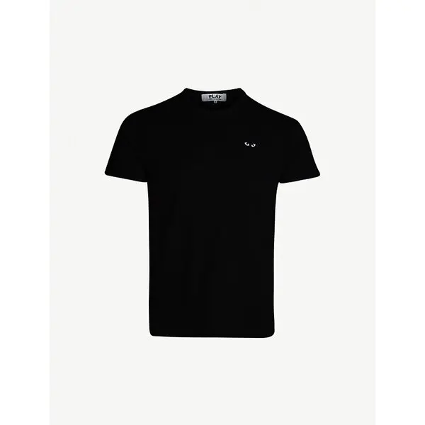 Play Comme Des Garcon Heart-appliqué Cotton-jersey T-shirt - Black