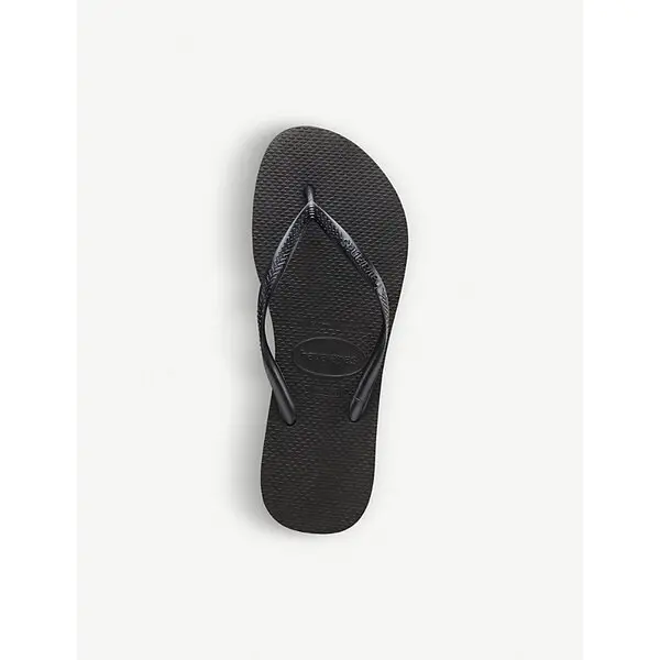 Havaianas Logo-embellished Rubber Flip-flops - Slim Black