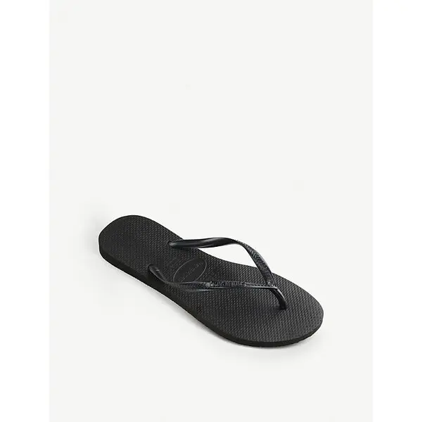 Havaianas Logo-embellished Rubber Flip-flops - Slim Black