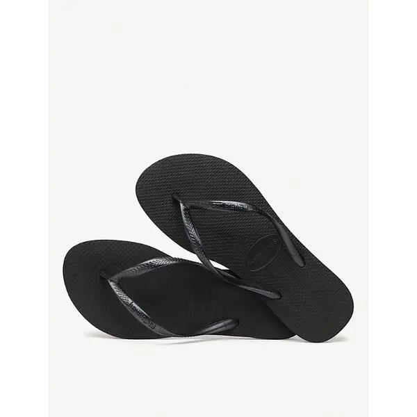 Havaianas Logo-embellished Rubber Flip-flops - Slim Black