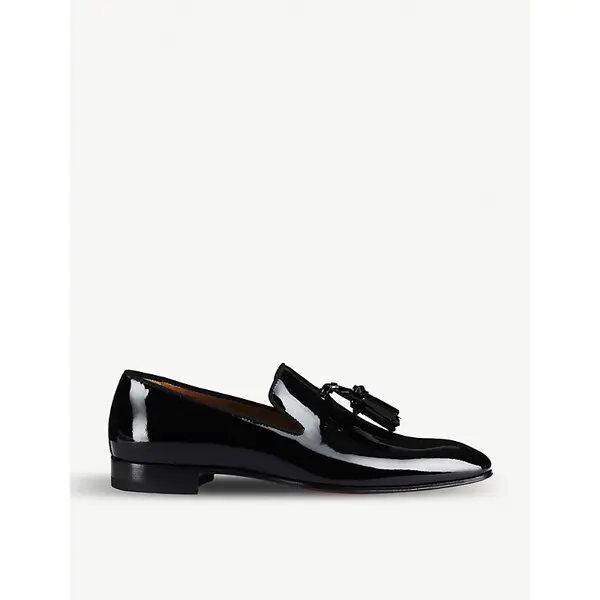 CHRISTIAN LOUBOUTIN Dandelion Tassel Patent-leather Loafers - Black