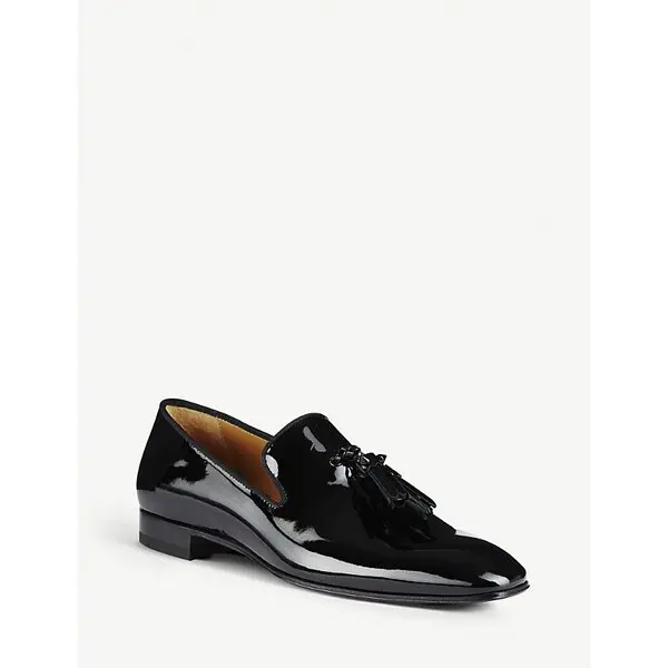 CHRISTIAN LOUBOUTIN Dandelion Tassel Patent-leather Loafers - Black