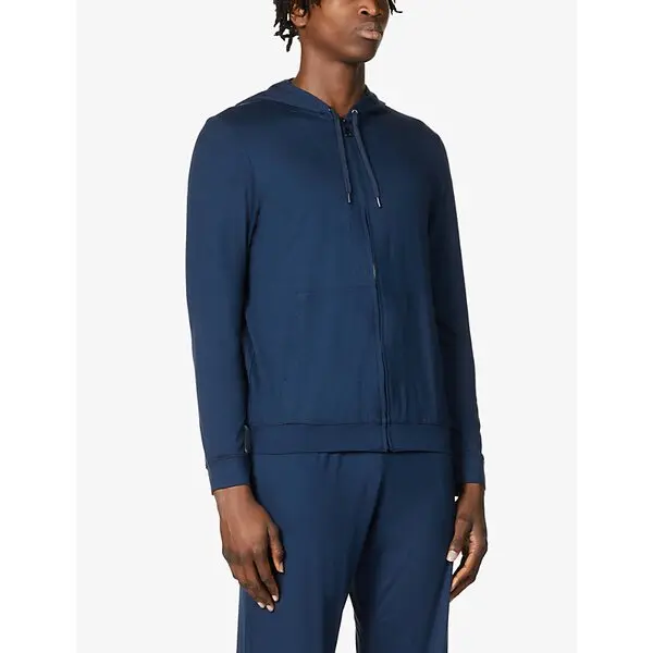 Derek Rose Basel Jersey Hoody - Blue
