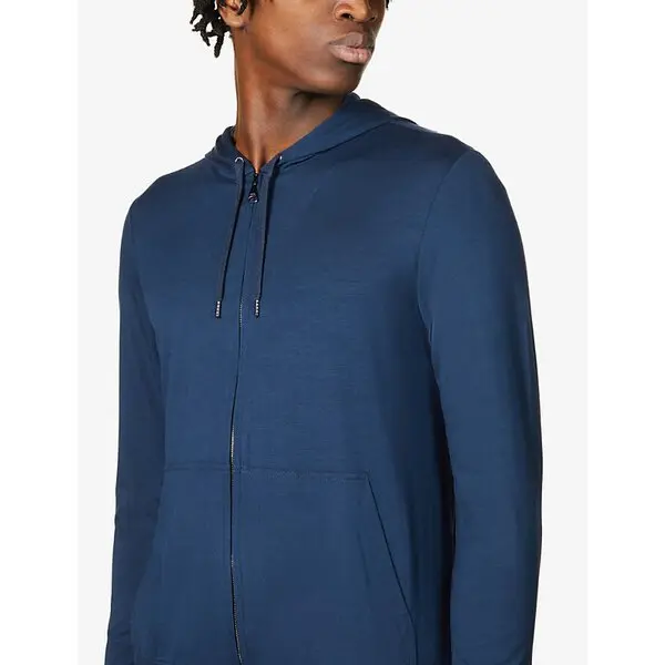 Derek Rose Basel Jersey Hoody - Blue