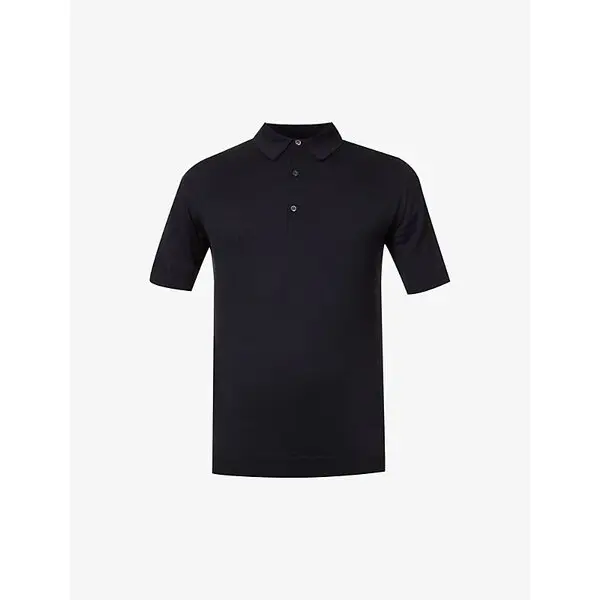 John Smedley Sea Island Cotton Polo Shirt - Black