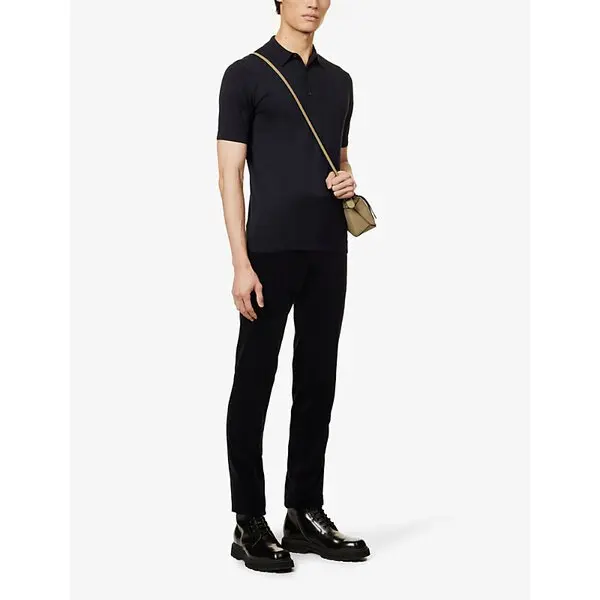 John Smedley Sea Island Cotton Polo Shirt - Black