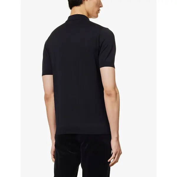 John Smedley Sea Island Cotton Polo Shirt - Black