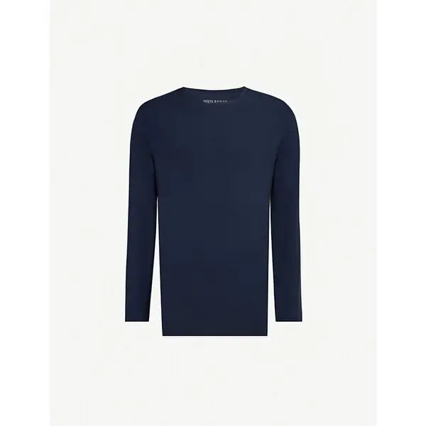 Derek Rose Basel Long-sleeved Stretch-cotton Top