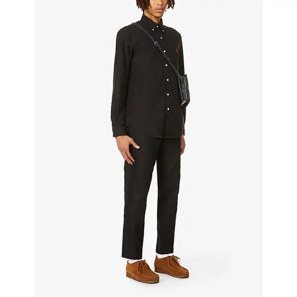Polo Ralph Lauren Long-sleeved Garment-dyed Custom-fit Cotton Oxford Shirt - Polo Black