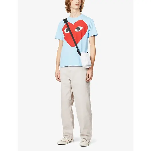 Play Comme Des Garcon Big Heart Cotton-jersey T-shirt - Blue