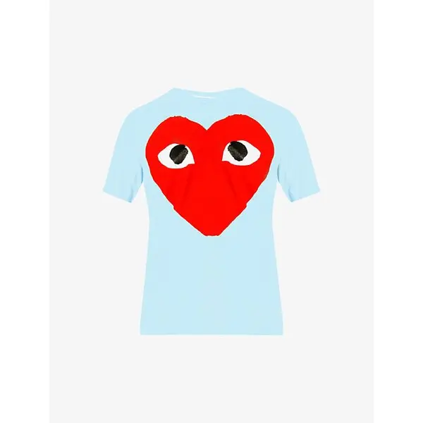 Play Comme Des Garcon Big Heart Cotton-jersey T-shirt - Blue