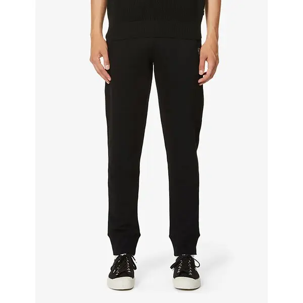 Paul Smith Zebra Brand-embroidered Cotton Jogging Bottoms - Black